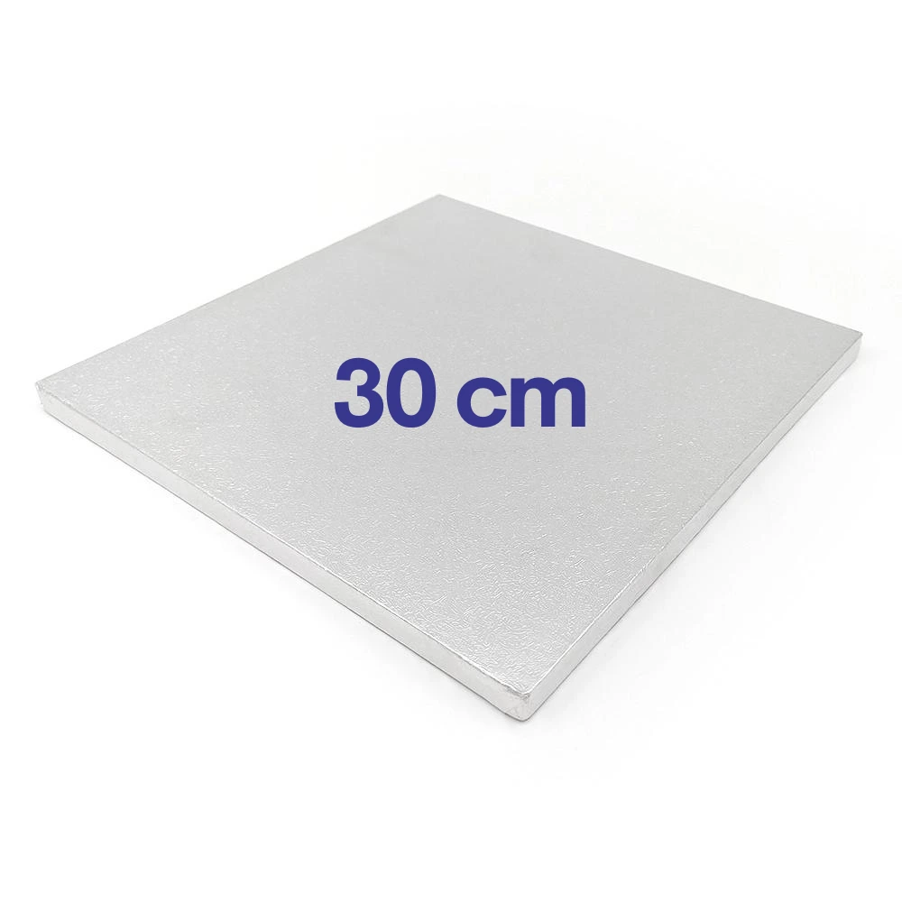 Platou tort (cake drum) patrat 30cm argintiu | Dulcinea.ro