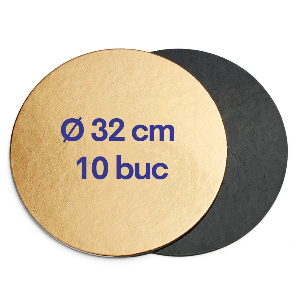 Discuri groase auriu/negru Ø 32 cm - 10 buc. | Dulcinea.ro
